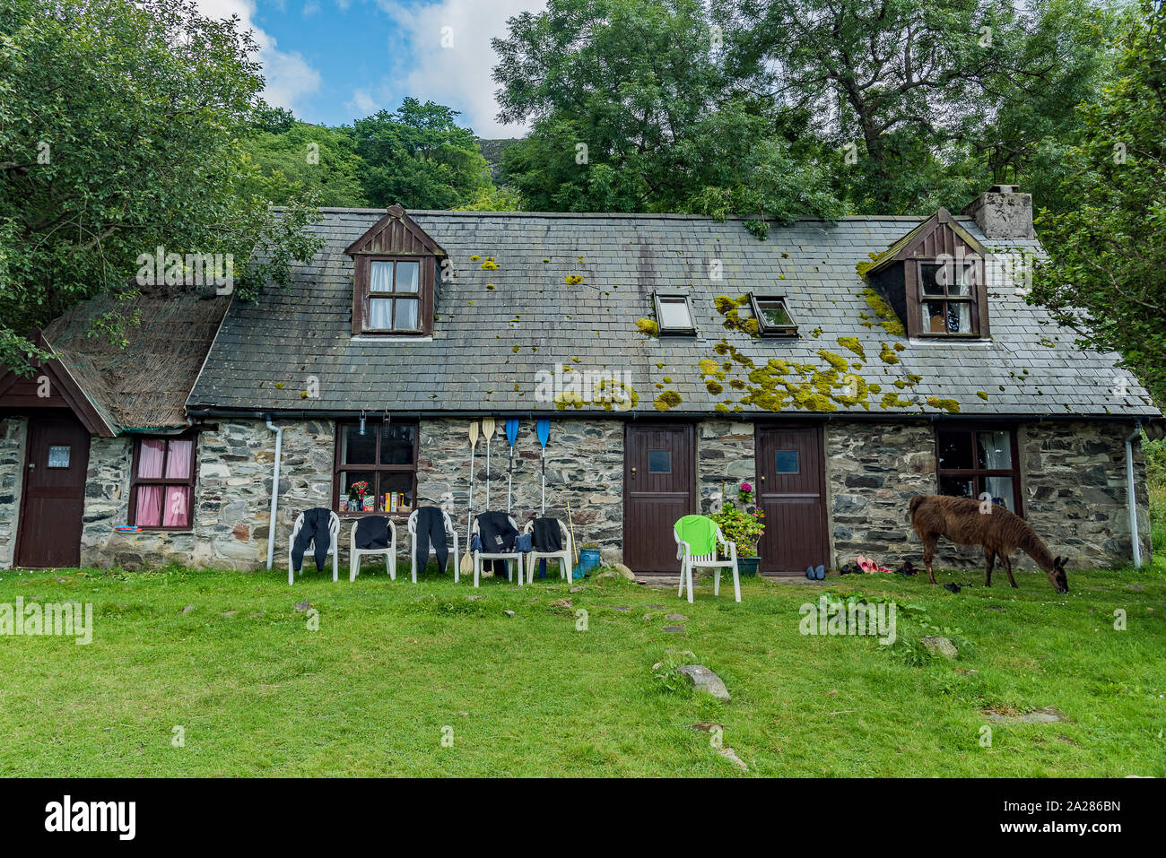 Beach Cottage at Craig Highland Farm - views Stock Photo - Alamy