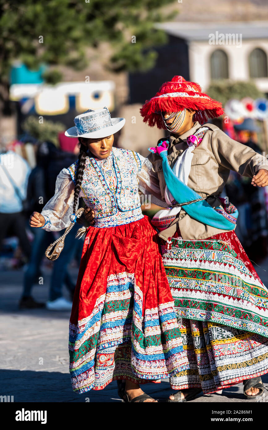 Wititi dancers in Colca valley,Arequipa,Peru Stock Photo - Alamy