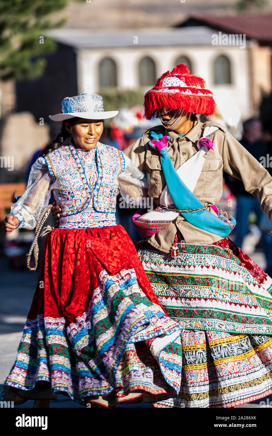 Wititi dancers in Colca valley,Arequipa,Peru Stock Photo - Alamy