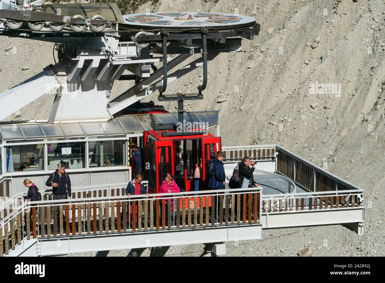 Lift to the Ice Sea, Chamonix- Mont-Blanc, Haute-Savoie, France Stock ...