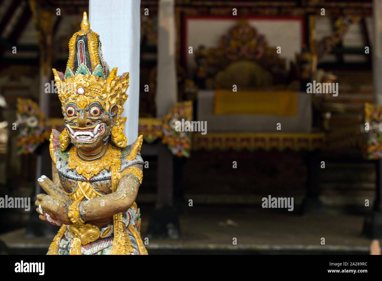 Indonesia Bali Sept 20 2019, Closeup of Balinese God statue in temple ...
