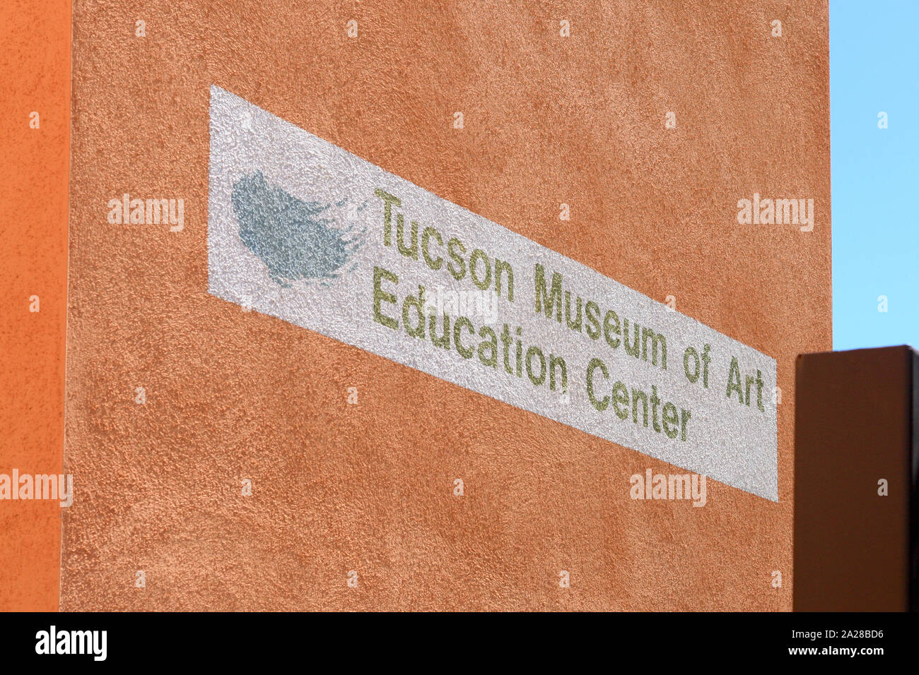 Hand-painted stucco wall sign at the Tucson Museum of Art Education in ...