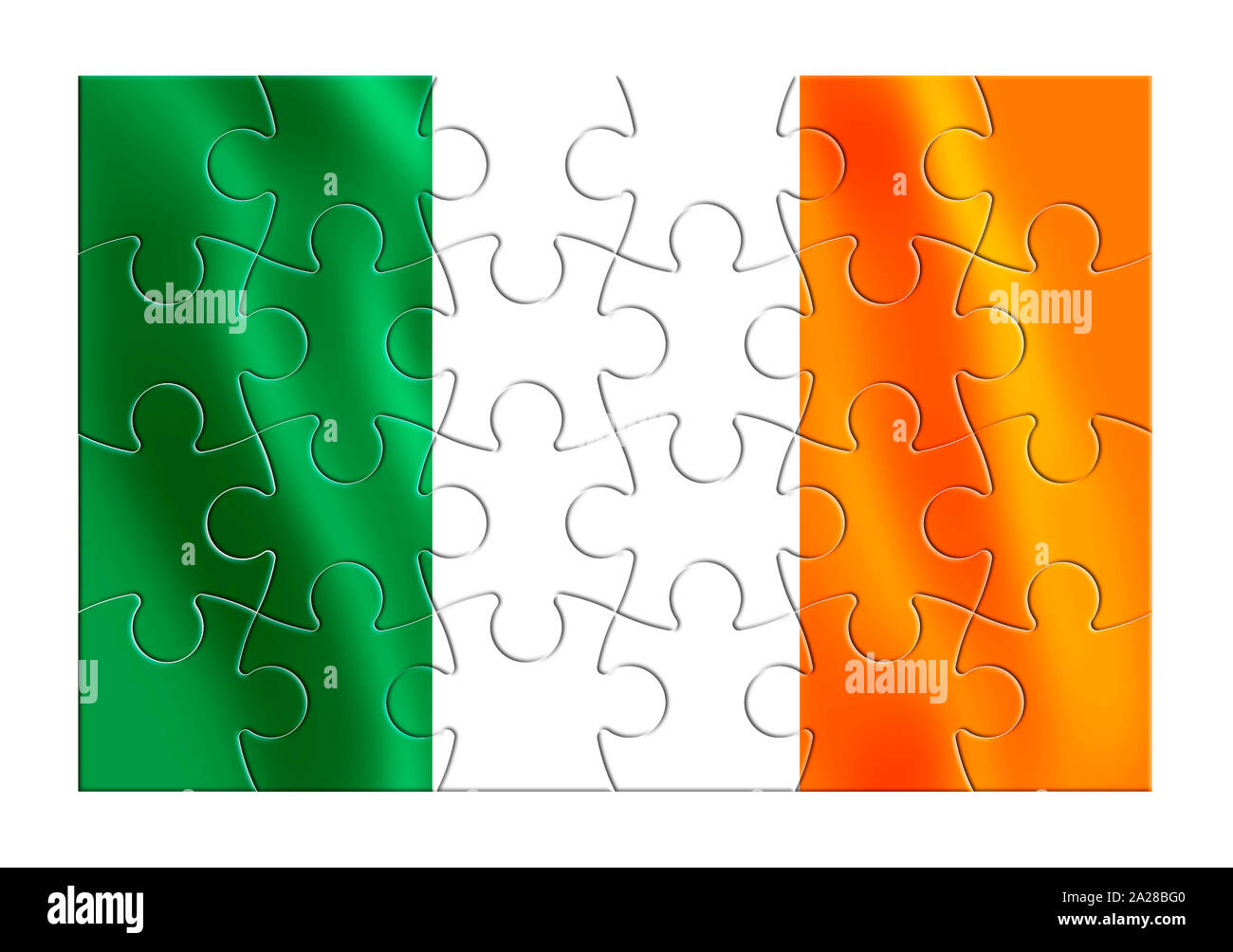 Reunification of Ireland - concept image in jigsaw puzzle shape Stock ...