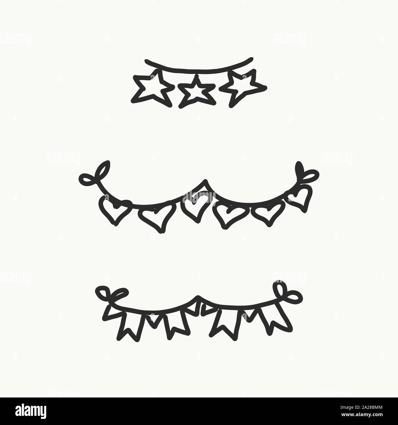 Vector of some banners, buntings, borders and dividers for your notes ...