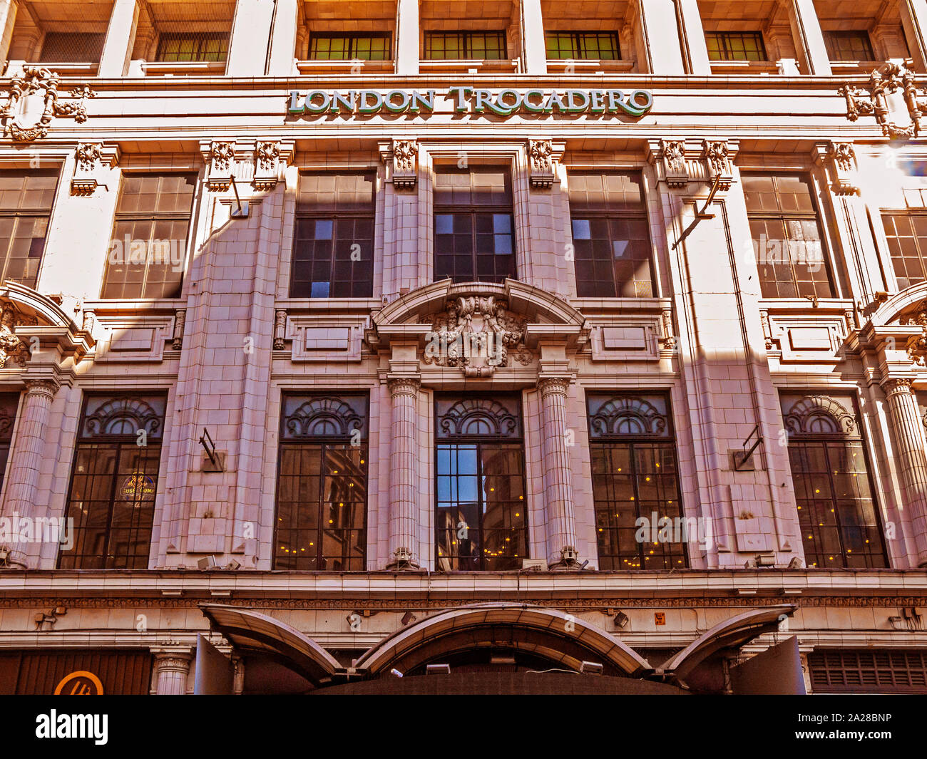 London Trocadero Building, Coventry Street, London Stock Photo - Alamy