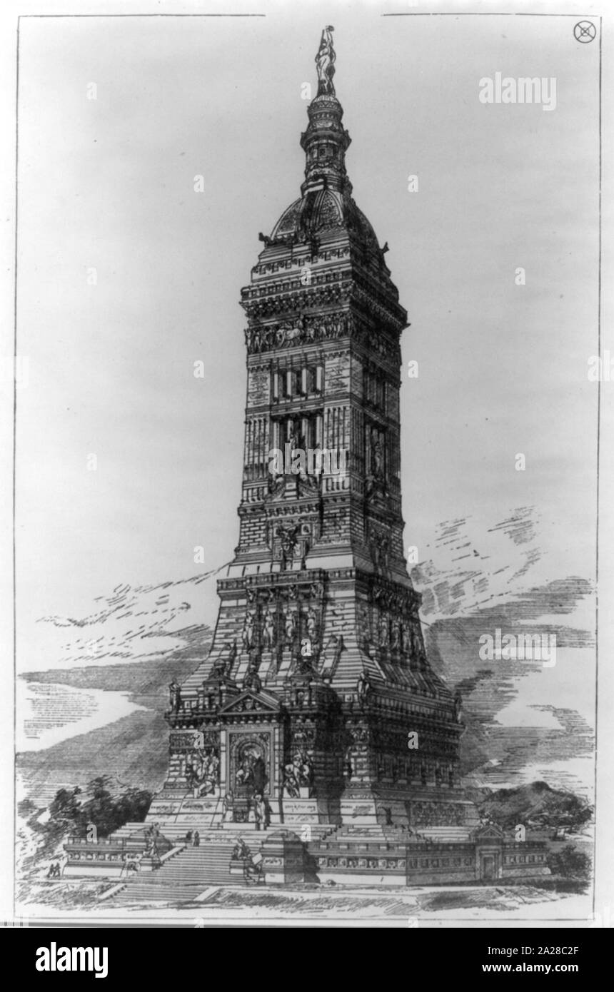 Proposed design for the completion of the Washington Monument ...