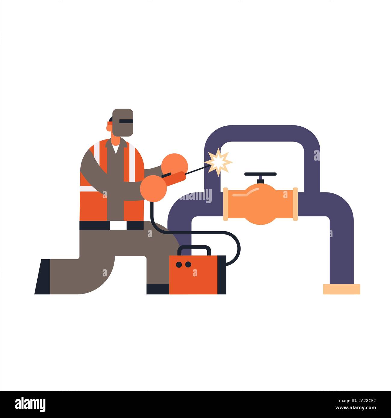 Worker steel cutter machine Stock Vector Images - Alamy