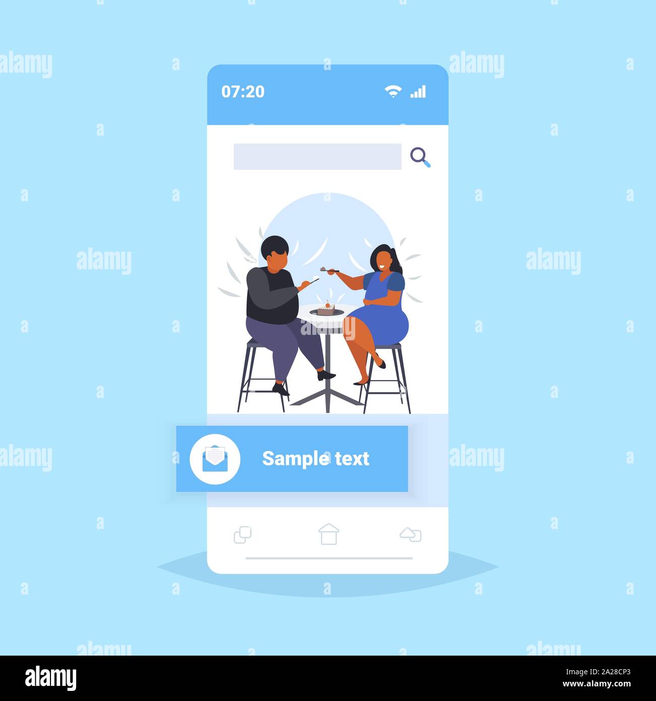 Man feeding woman overweight hi-res stock photography and images - Alamy