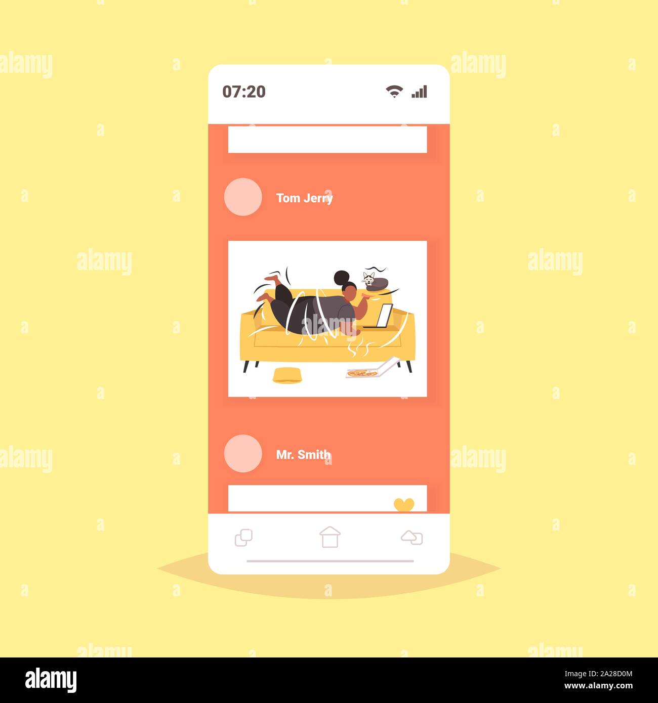 fat obese woman lying on couch overweight african american girl eating ...