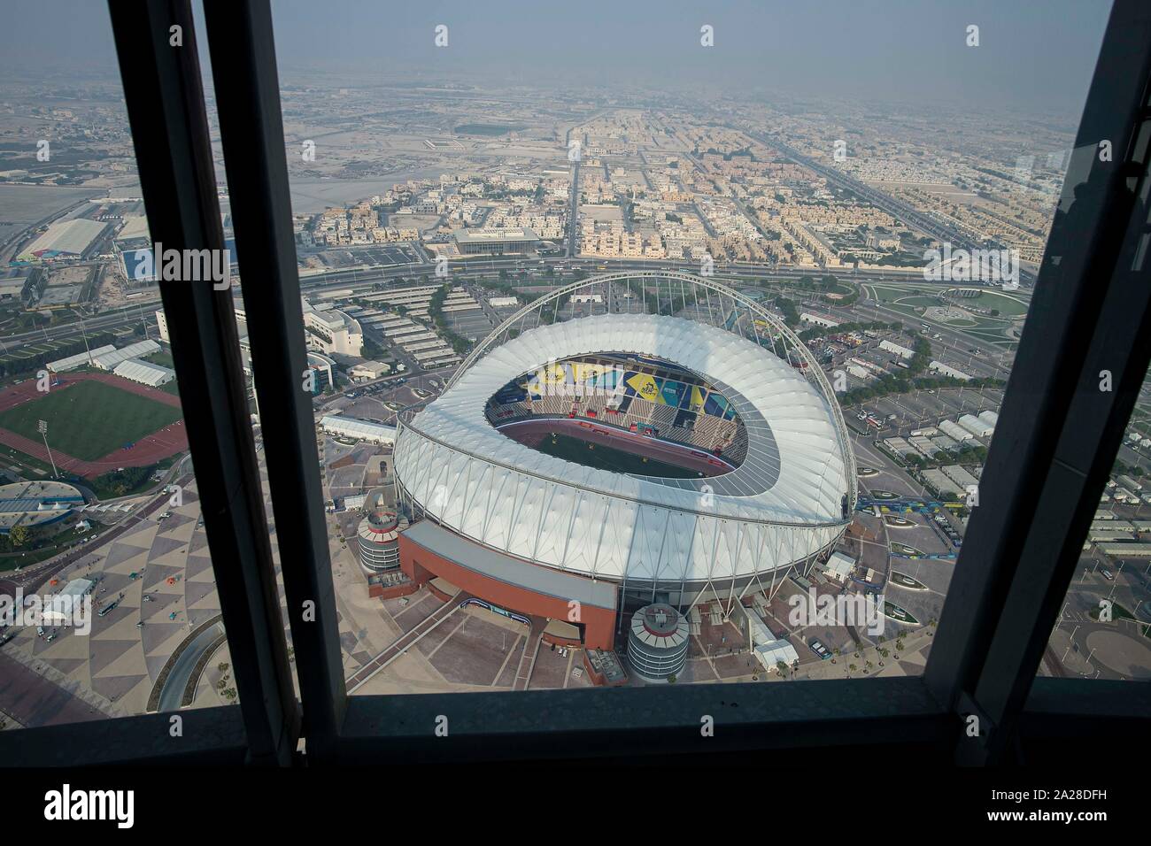 Doha bird's eye view hi-res stock photography and images - Alamy
