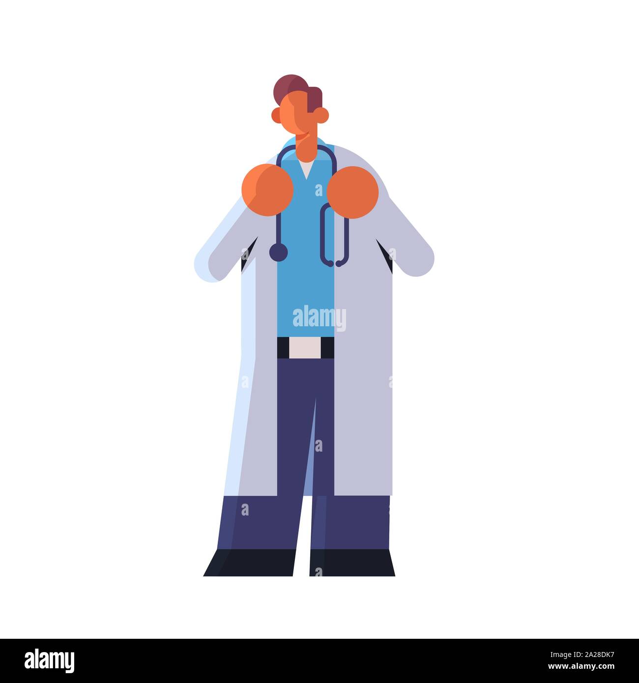 male doctor in white coat standing pose medicine healthcare concept ...