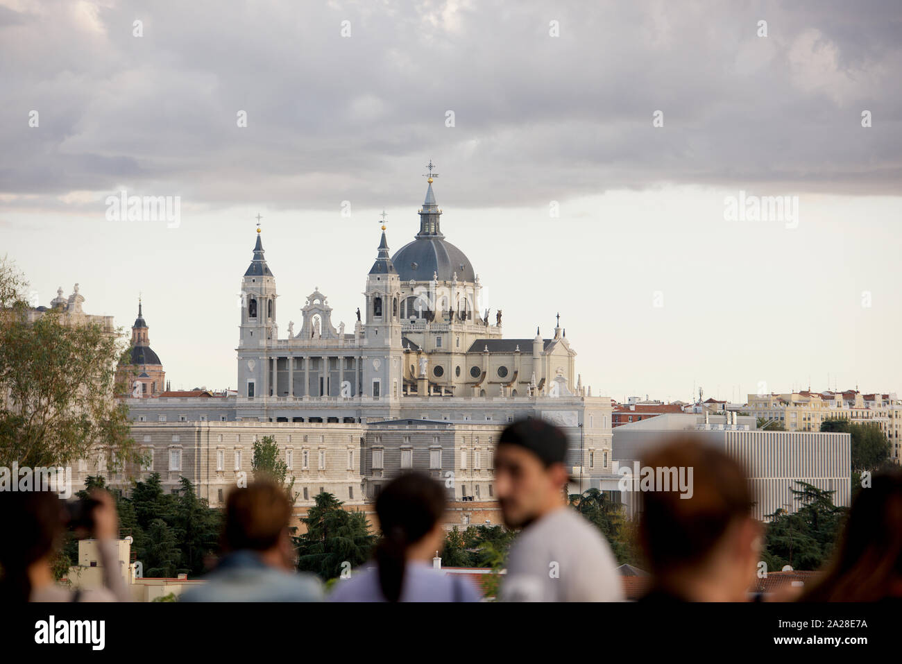 The Royal Palace of Madrid and Cathedral at Sunset Stock Photo - Alamy