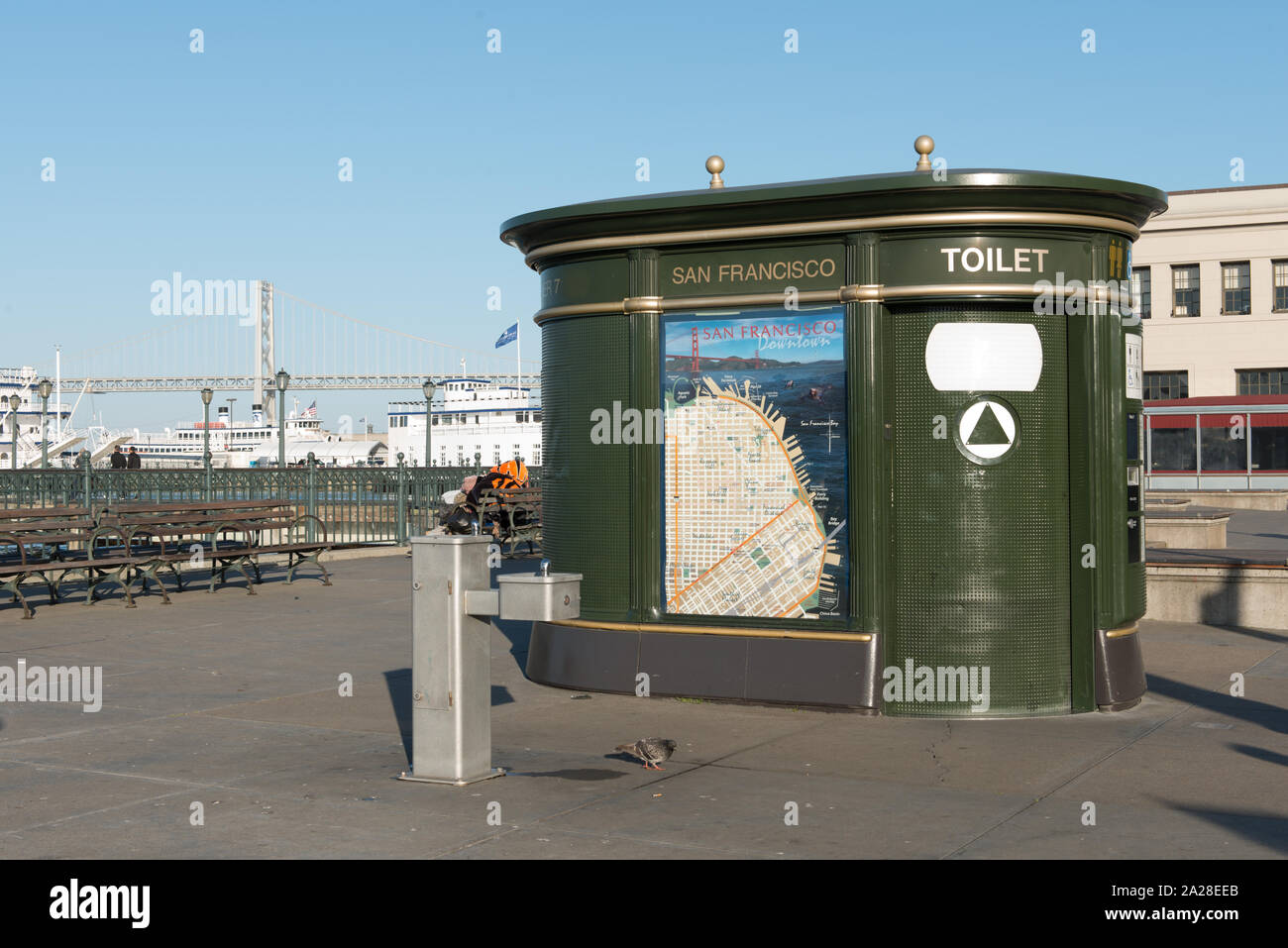 Public toilets along the waterfront in San Francisco, California Stock ...