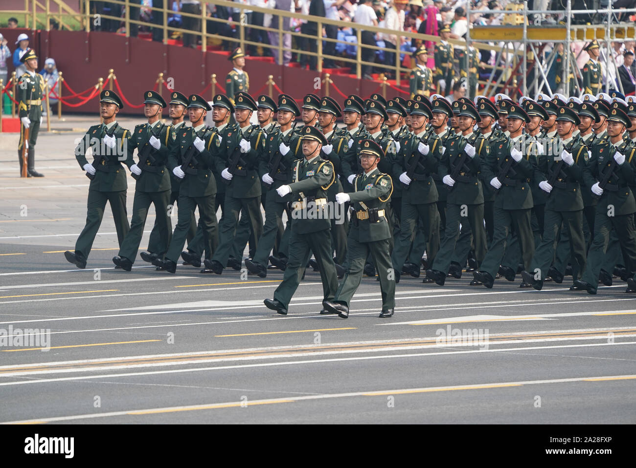 Beijing, China. 1st Oct, 2019. A formation of the Chinese People's ...