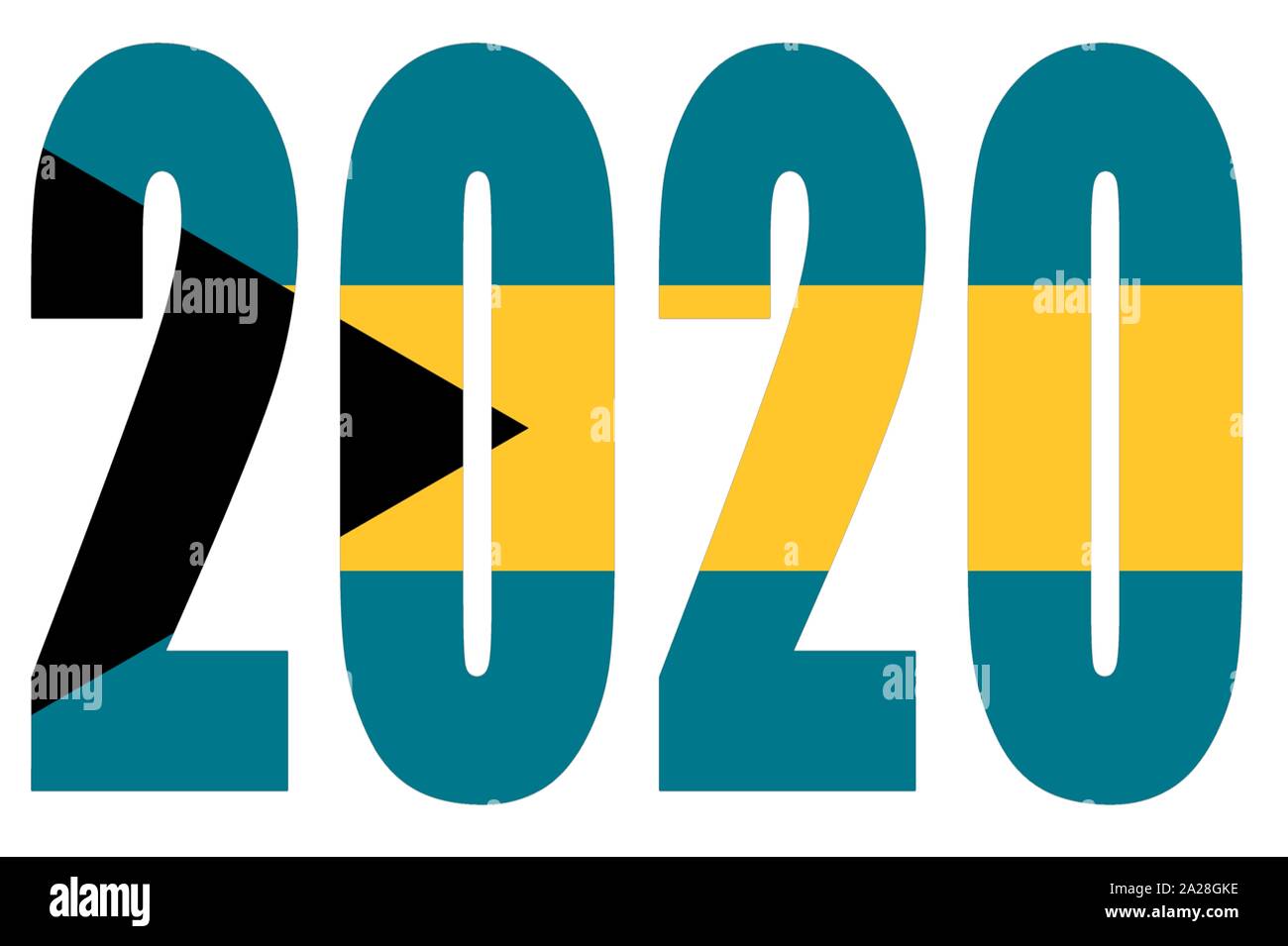 Isolated banners numeral for the year 2020 with a white background ...