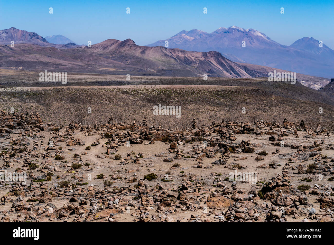 Viewpoint of the volcanoes in Patapampa,Arequipa,Andes mountains,Peru ...