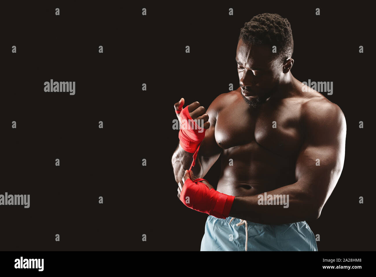 Young mma fighter getting ready for training Stock Photo - Alamy