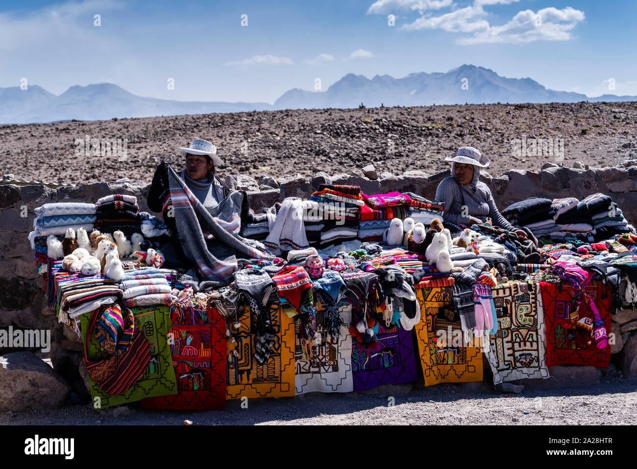 Viewpoint of the volcanoes in Patapampa,Arequipa,Andes mountains,Peru ...