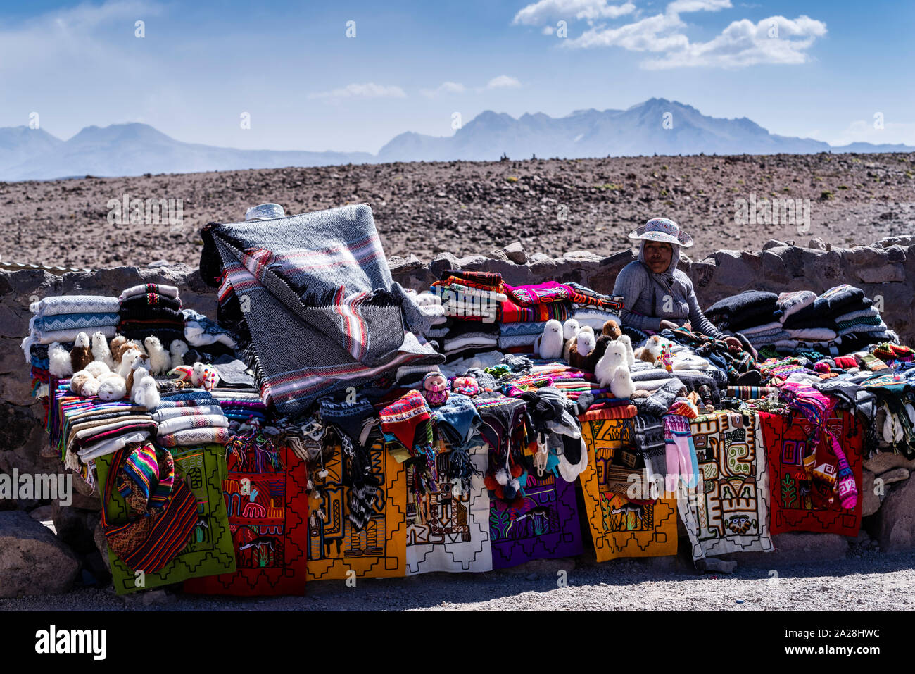 Viewpoint of the volcanoes in Patapampa,Arequipa,Andes mountains,Peru ...