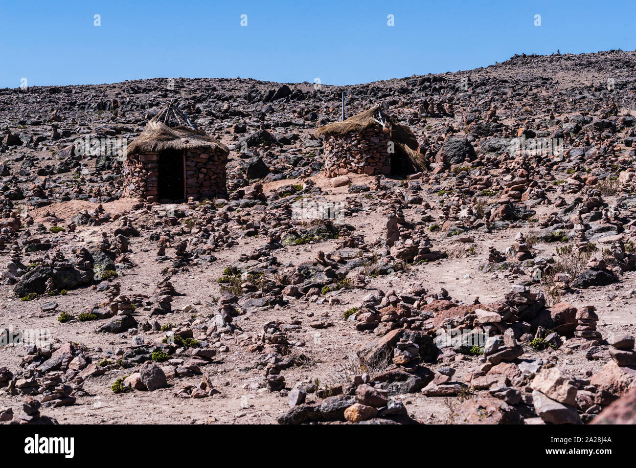 Viewpoint of the volcanoes in Patapampa,Arequipa,Andes mountains,Peru ...