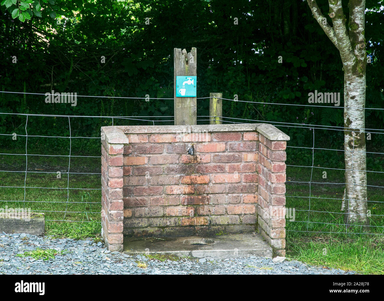 Camping Site fresh drinking water tap receptacle Stock Photo - Alamy