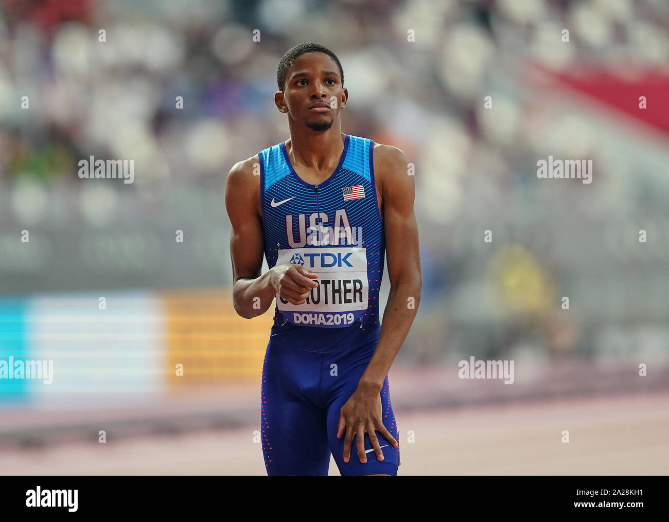 Doha, Qatar. 1st Oct, 2019. Nathan Strother of United States competing ...