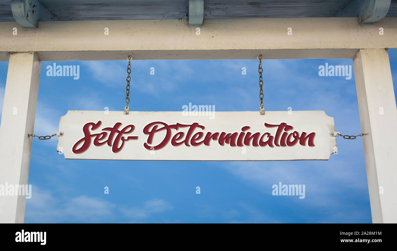 Street Sign the Direction Way to SELF-DETERMINATION Stock Photo - Alamy