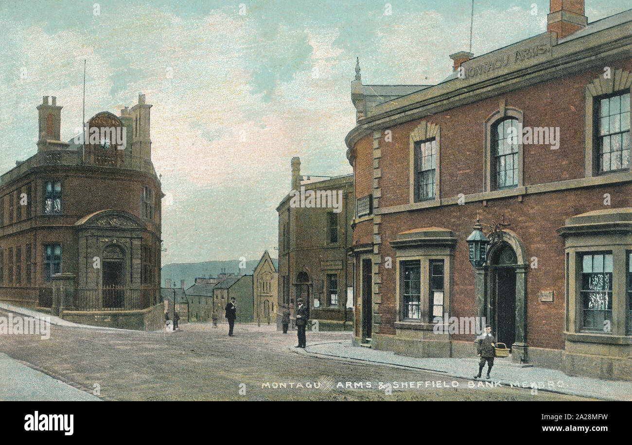 Montagu arms & sheffield bank Mexborough Stock Photo - Alamy