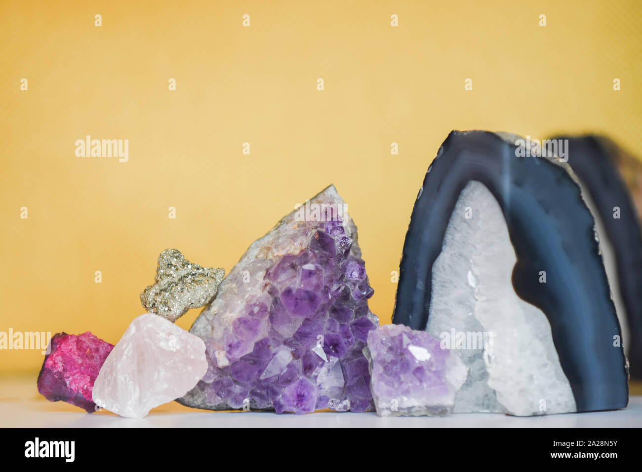 Gemstones A collection of various gems and rock and mineral objects ...