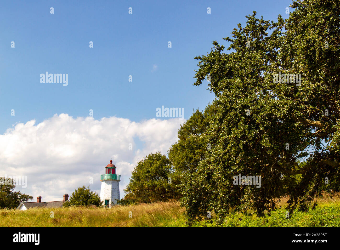 Landscape of Old Point Comfort Lighthouse in Fort Monroe, Virginia ...