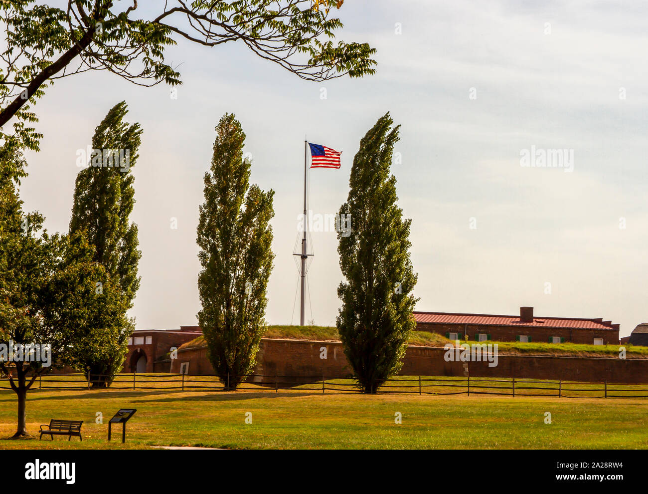 American flag over Fort McHenry National Monument and Historic Shrine ...