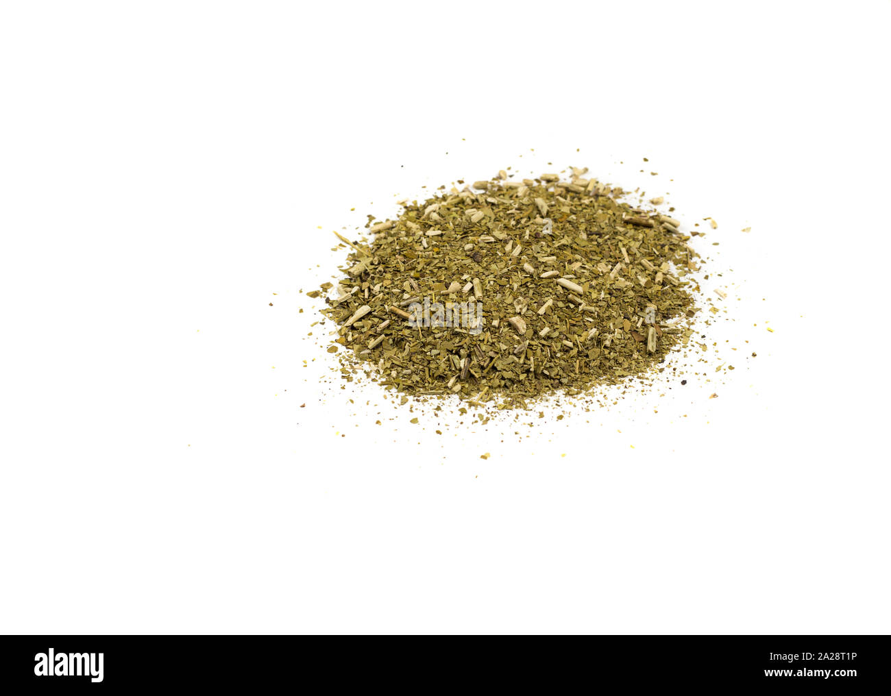 Yerba Mate Tea powder on white backround. Dried yerba mate tea Stock ...
