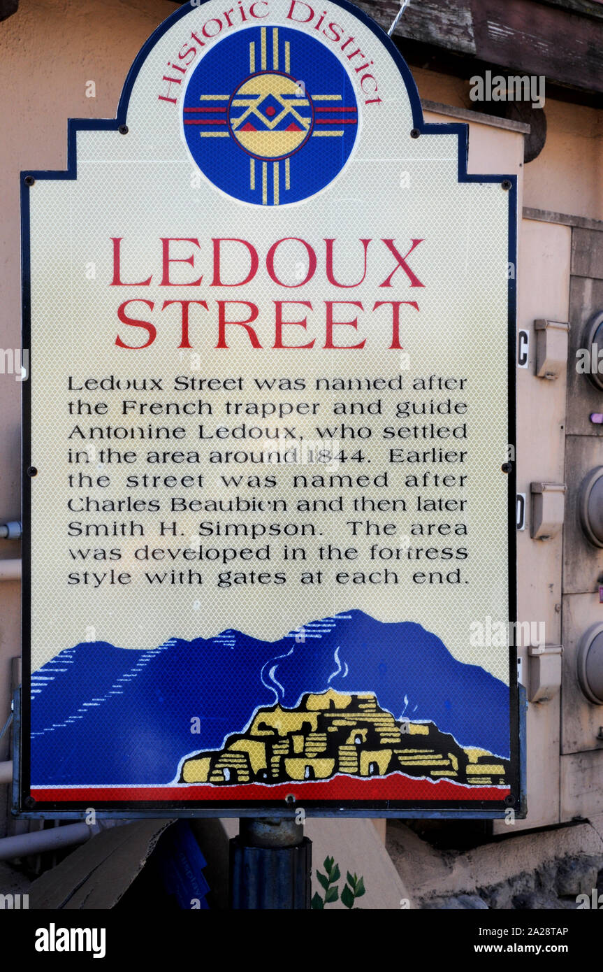 Ledoux Street, part of the historic centre of the town of Taos, New ...