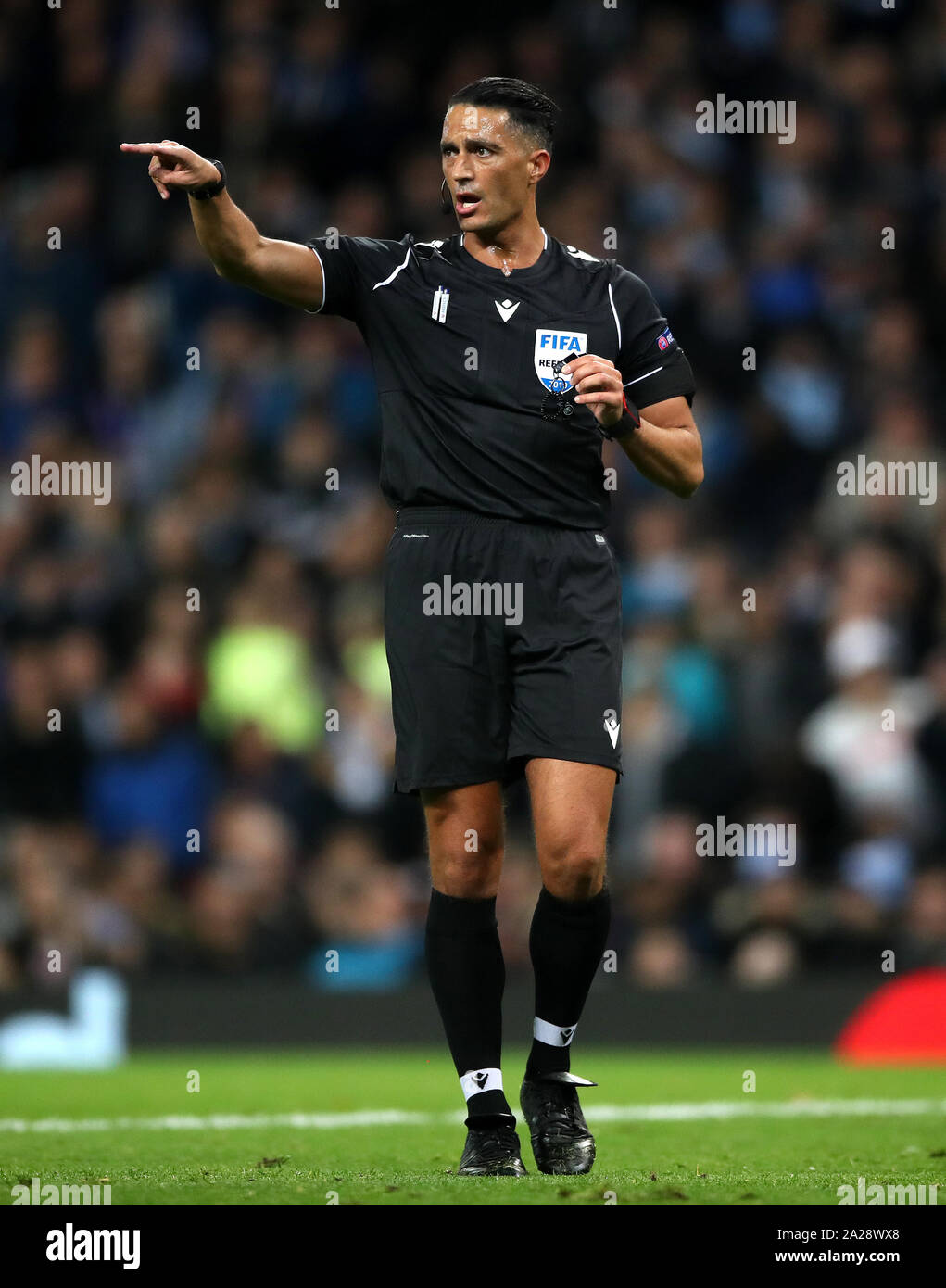 Referee Serdar Gozubuyuk during the UEFA Champions League match at the ...