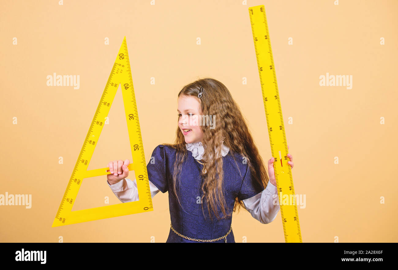 math lesson. Education and knowledge. small girl back to school. School ...