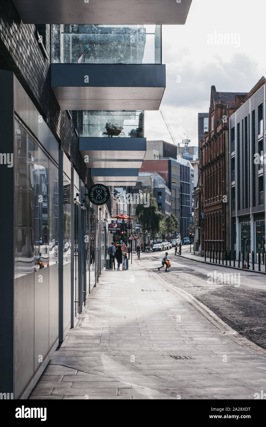 London, UK - September 07, 2019: Buildings on Alie Street in Aldgate ...