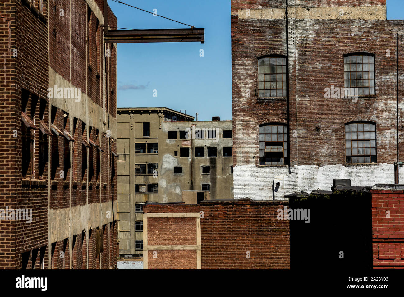 Run Down Brick Buildings Stock Photo - Alamy