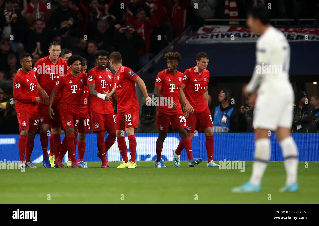 Bayern Munich's Joshua Kimmich celebrates scoring his side's first goal ...