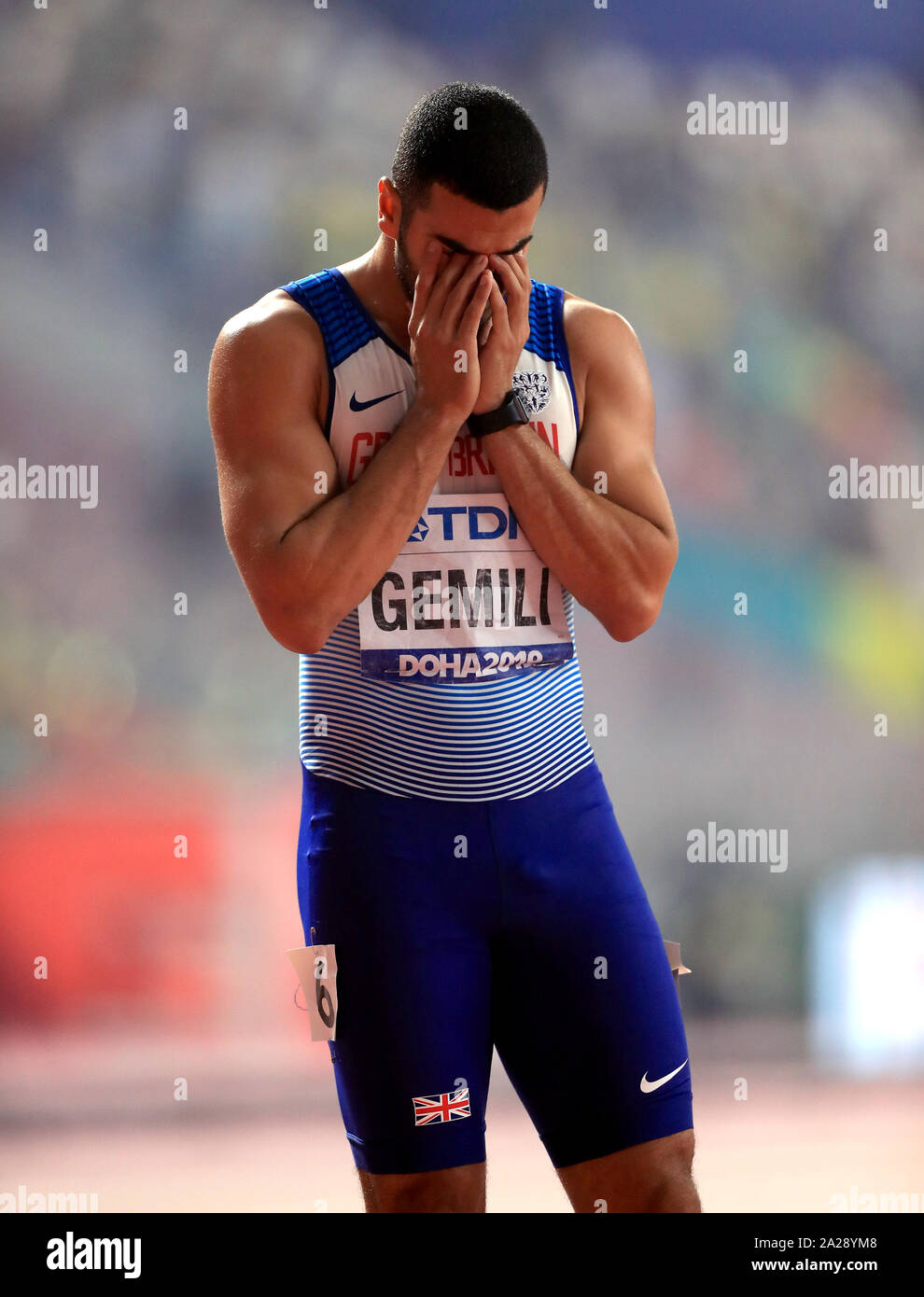 Great Britain's Adam Gemili reacts after placing fourth in the Men's ...