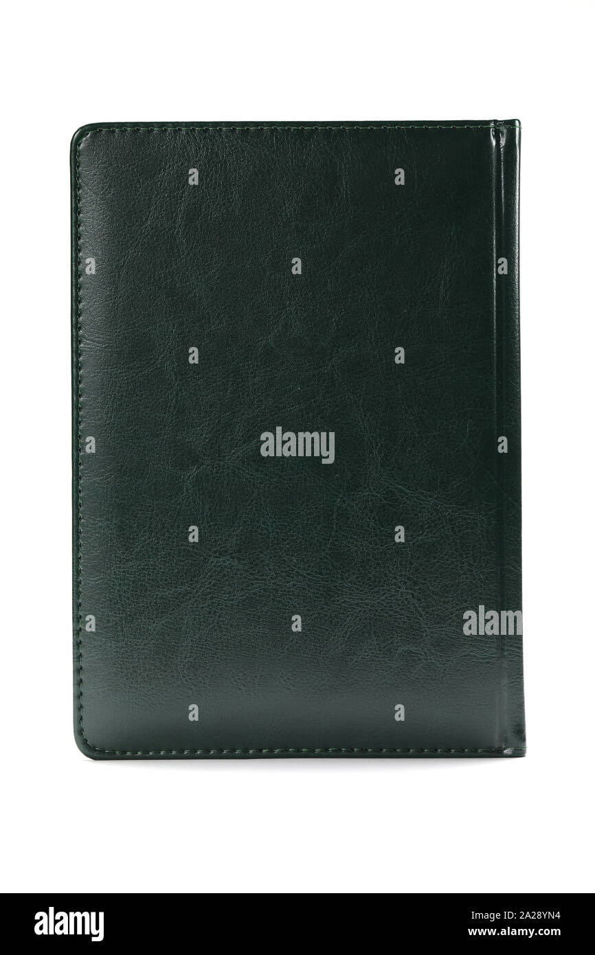 Green diary isolated on white background Stock Photo - Alamy