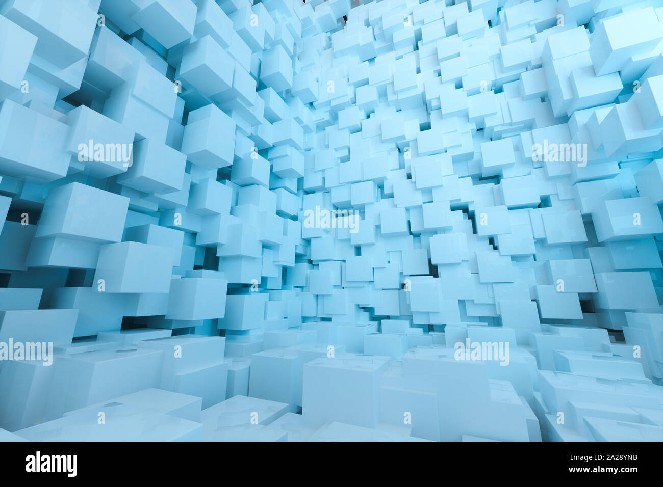 The room made of cubes, in three-dimensional space, 3d rendering. Computer digital drawing Stock ...