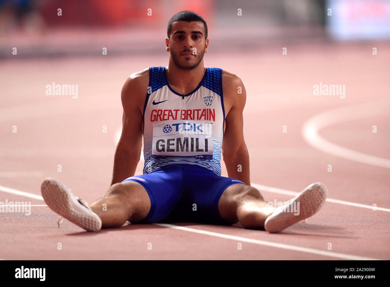 Great Britain's Adam Gemili reacts after placing fourth in the Men's ...