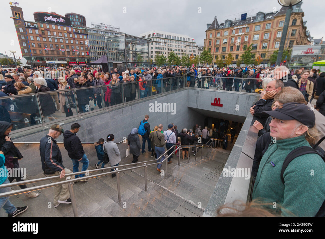 Copenhagen, Zealand Denmark - 29 9 2019: New M3 cityringen metro line ...