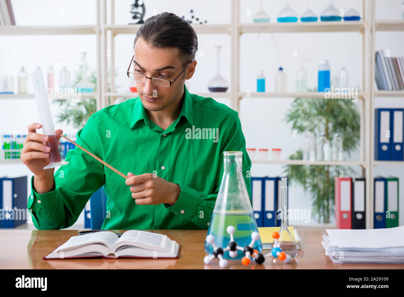 The chemistry student studying for exams Stock Photo - Alamy