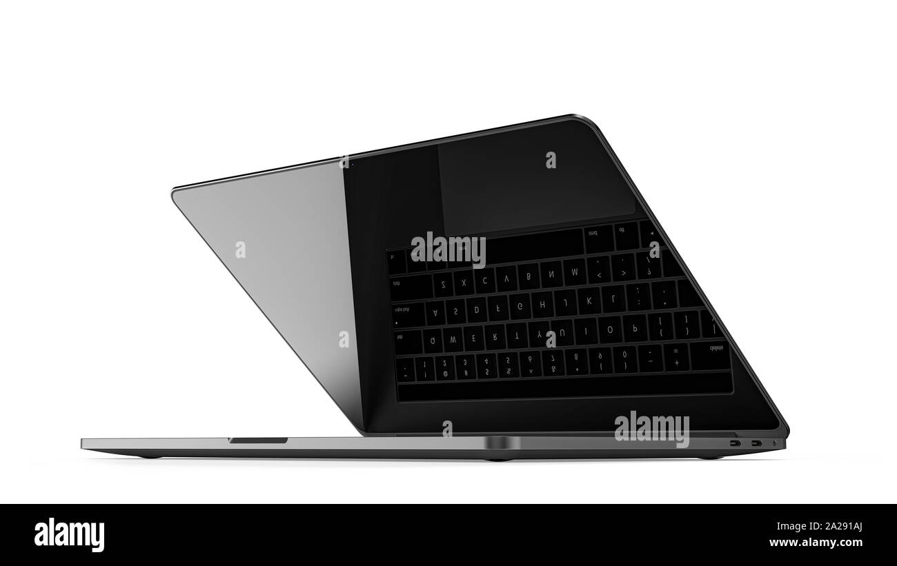 Black laptop white mockup Cut Out Stock Images & Pictures - Alamy