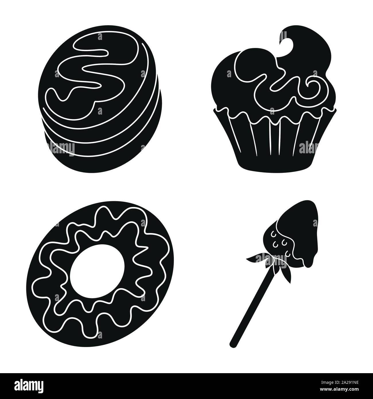 Vector illustration of sweetness and product symbol. Set of sweetness ...