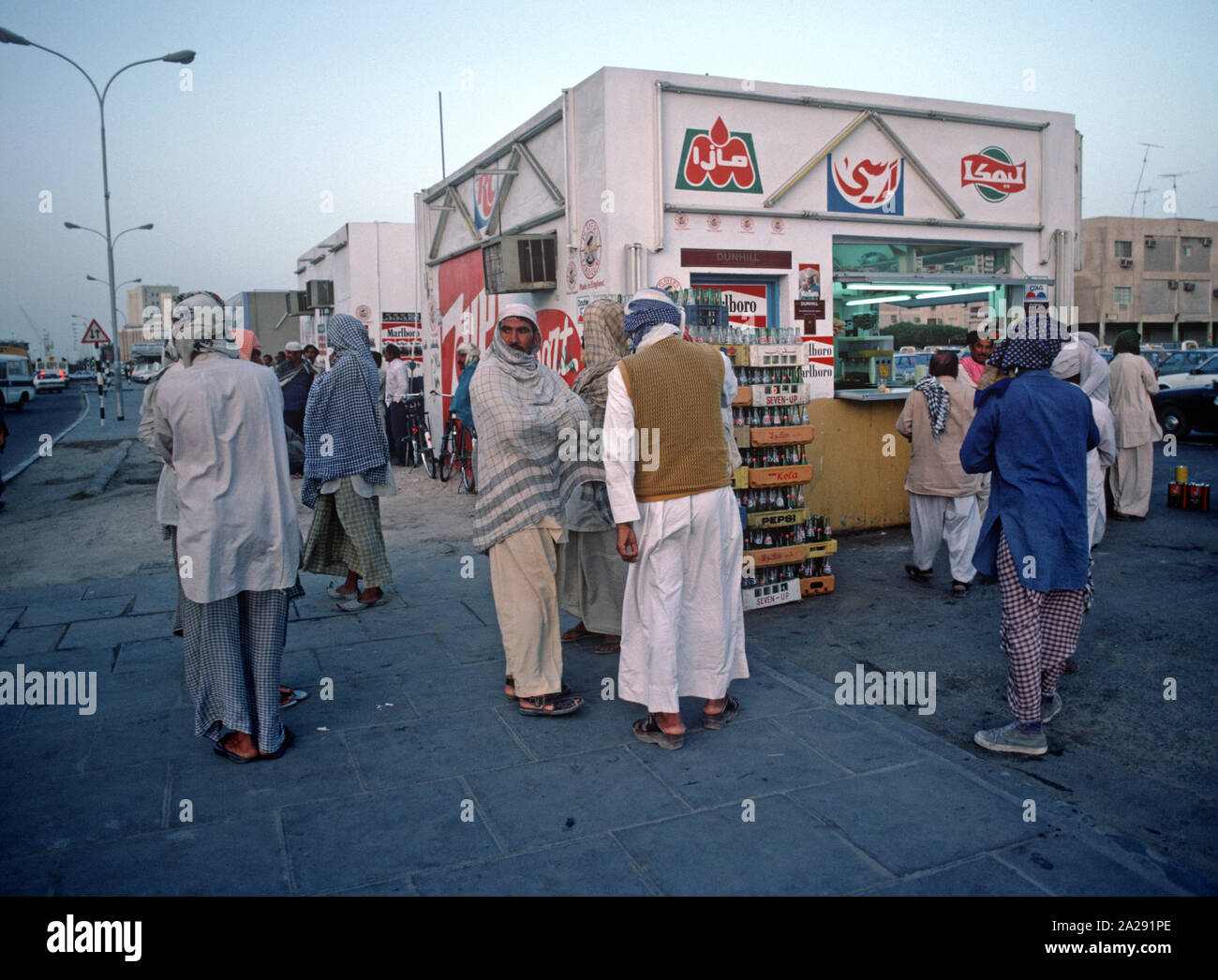 Casual workers waiting to be hired in Dubai, United arab Emirates, UAE ...