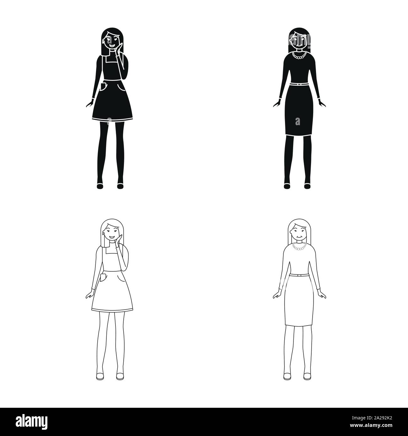 Vector design of posture and mood sign. Collection of posture and ...