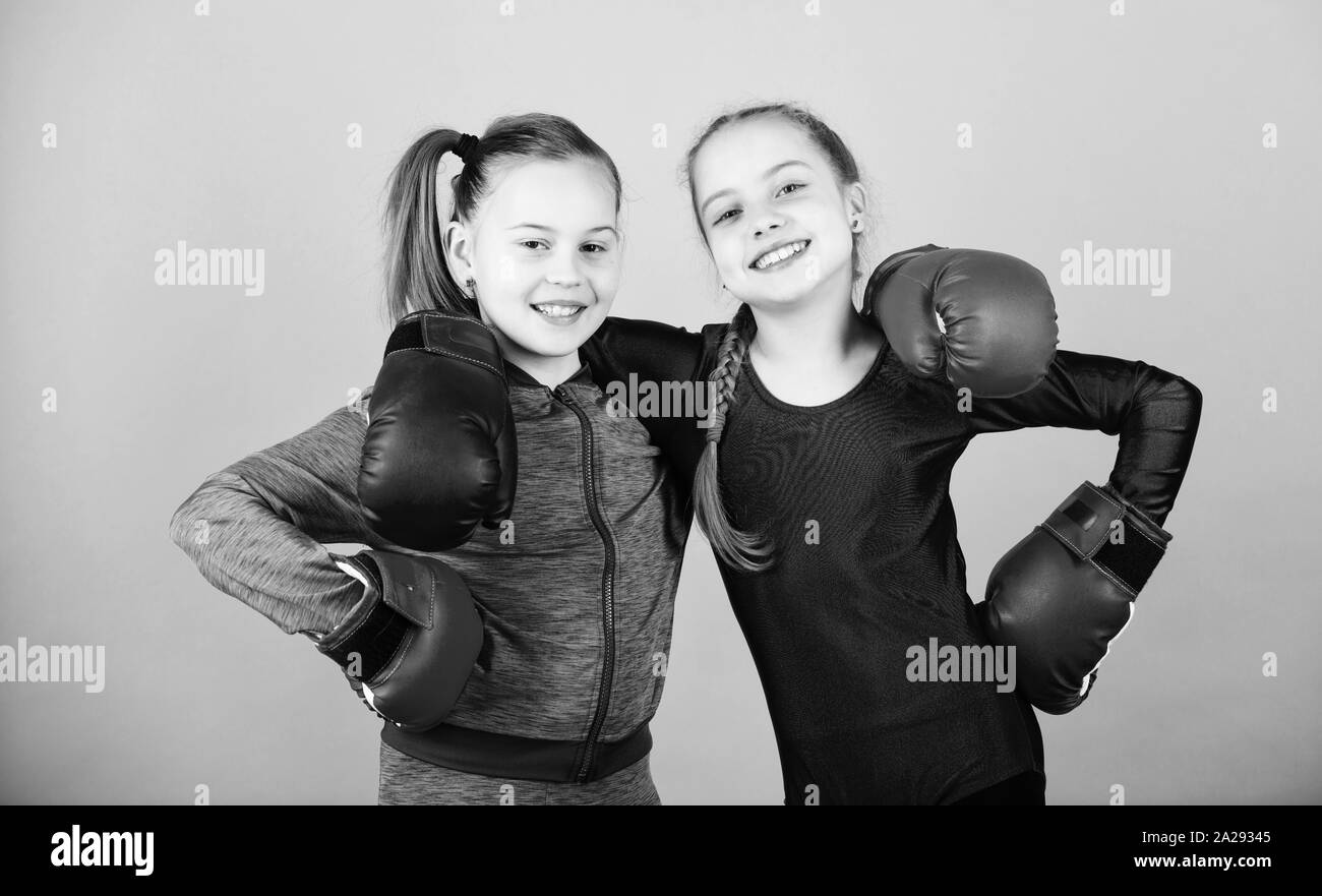 Confident teens. Female boxers. Boxing provide strict discipline ...
