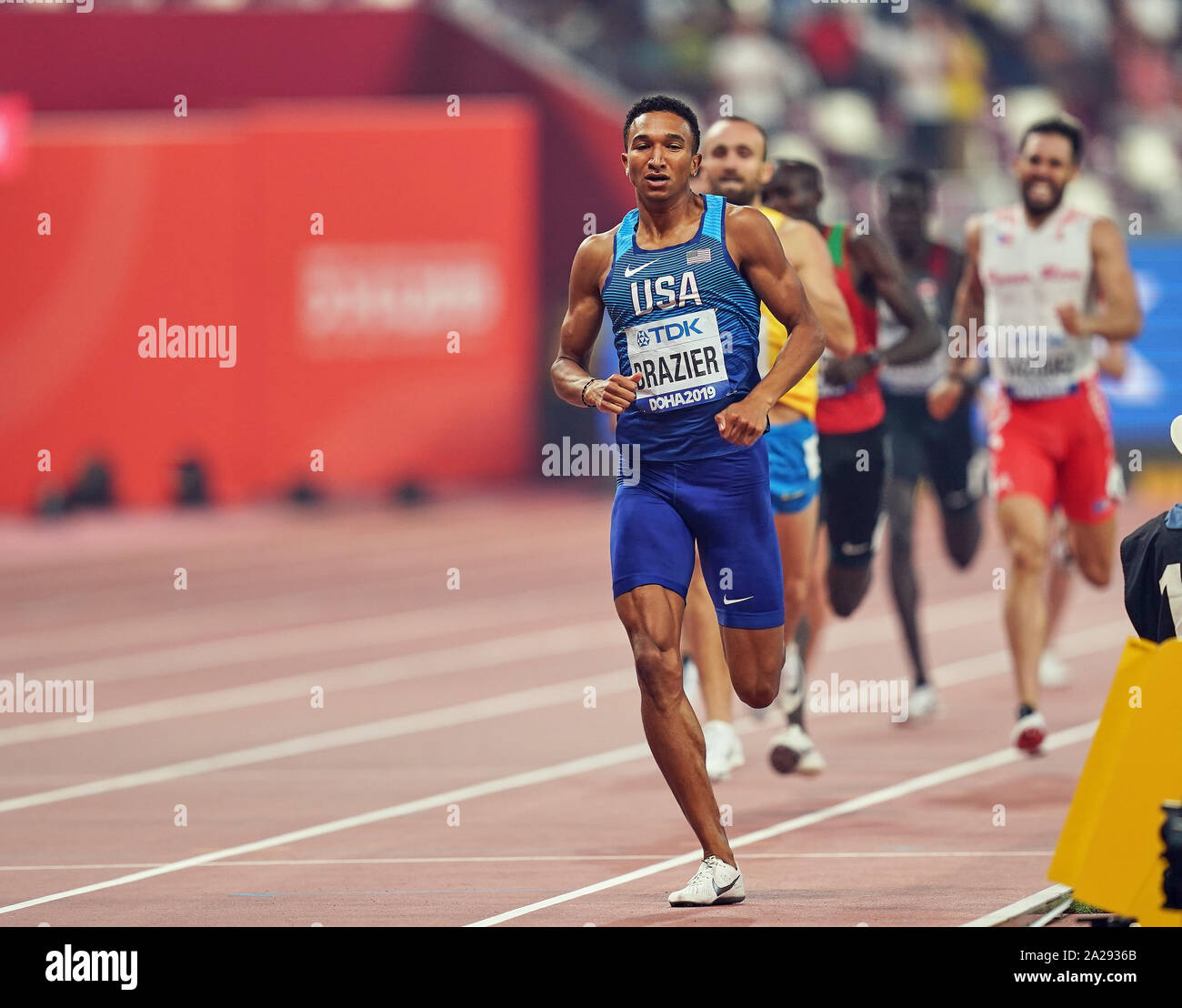 Doha, Qatar. 1st Oct, 2019. Donavan Brazier of United States winning ...